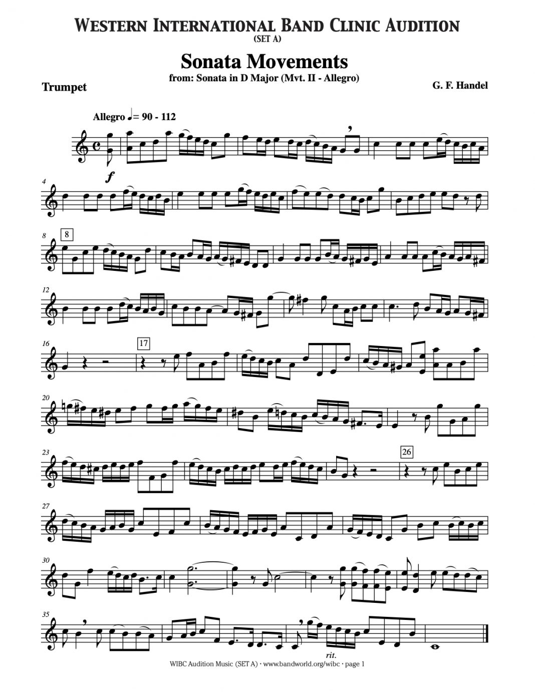 WIBC Audition Music (Set A) | Bandworld Magazine