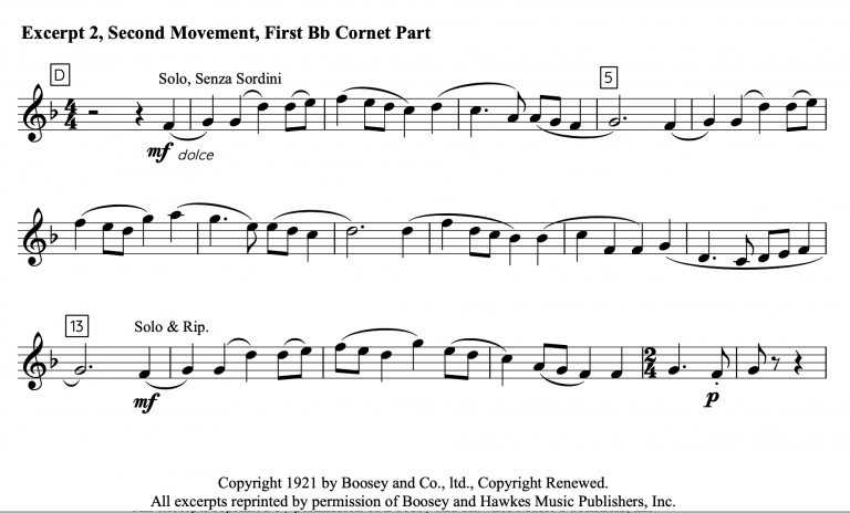 Studying Band Excerpts for Trumpet: First Suite in E-flat for Military ...